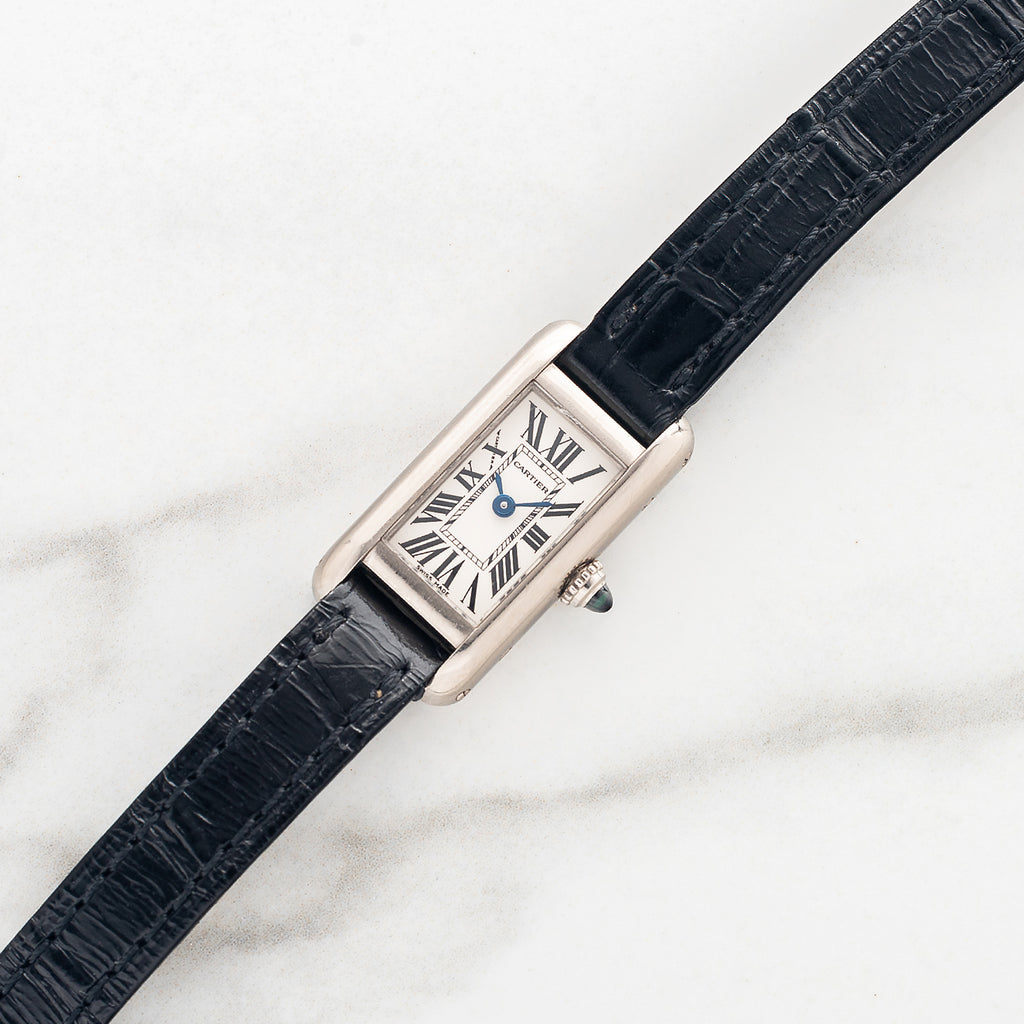 Cartier Tank Ladies Allongé 2680 "Mini" - 18k White Gold – Collectors ...