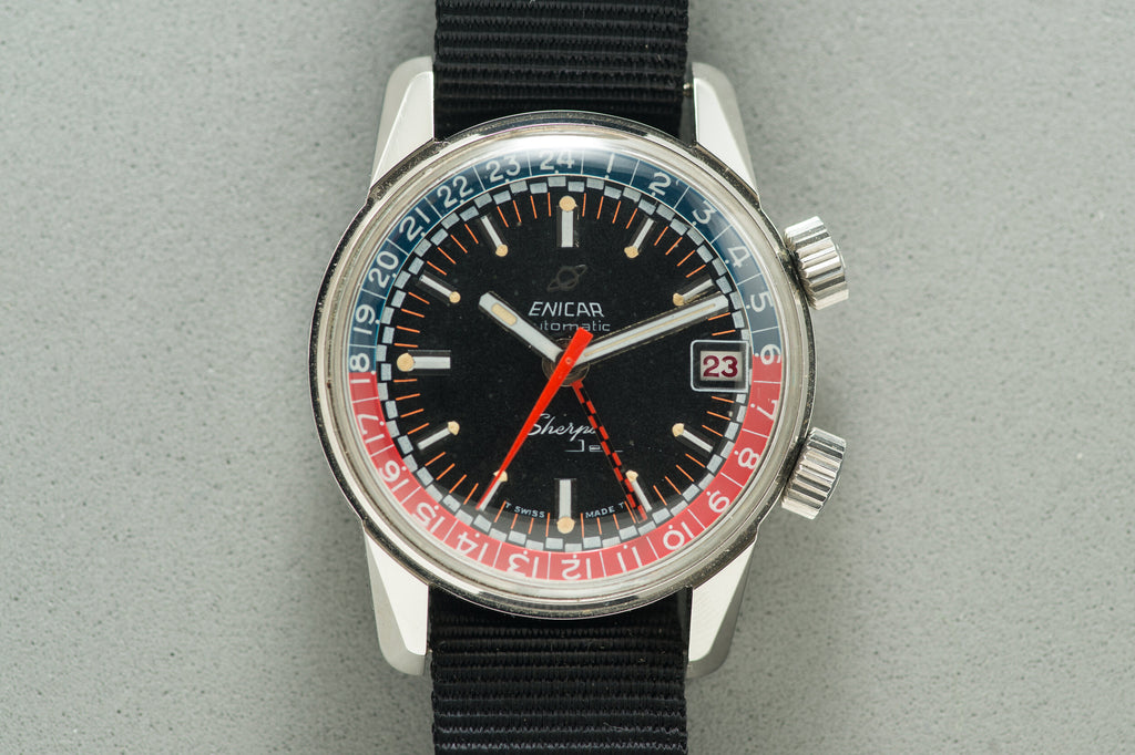 Enicar Sherpa Jet GMT - "Pepsi" - 1970s – Collectors Corner NY
